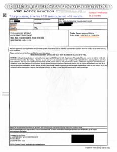 I-131 Re-Entry Permit Processing Times - Puyang & Wu, LLC