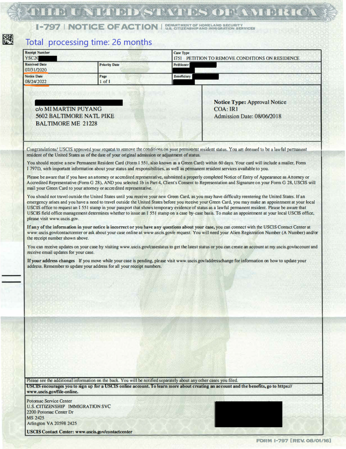 I-751 Processing updates - Puyang & Wu, LLC